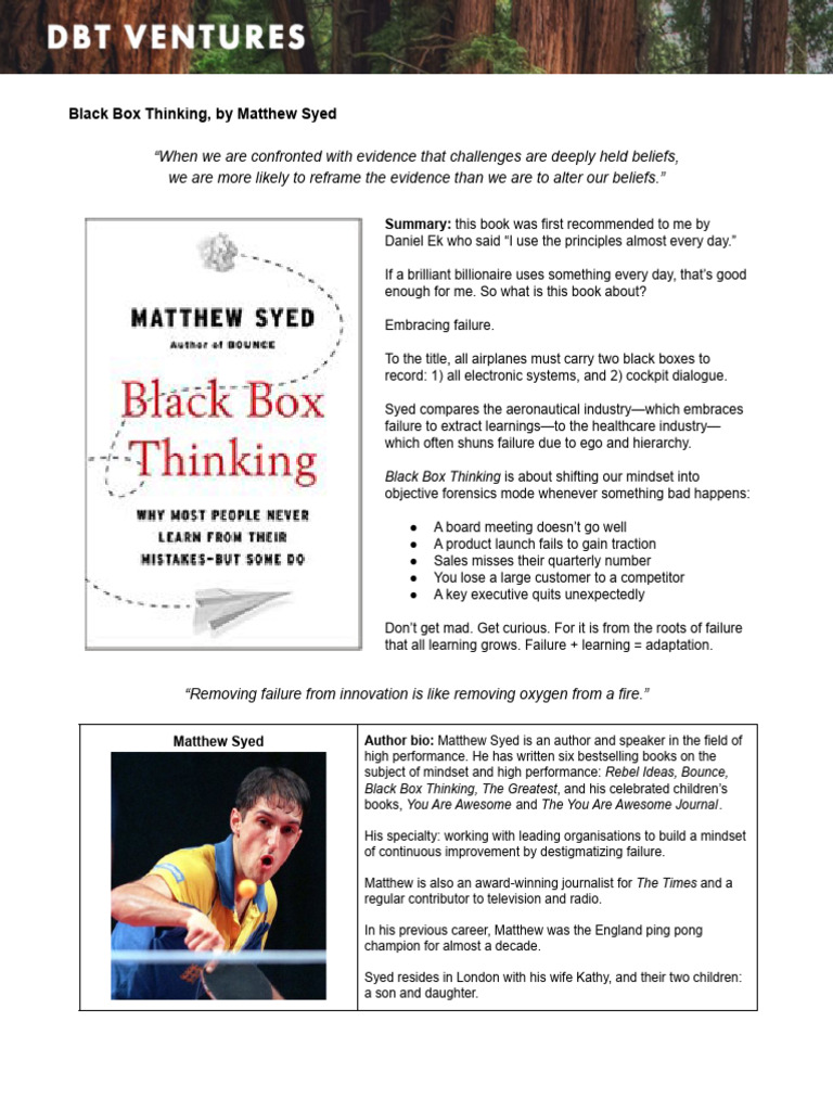 Black+Box+Thinking+-+Matthew+Syed | PDF | Vacuum Cleaner | Mindset