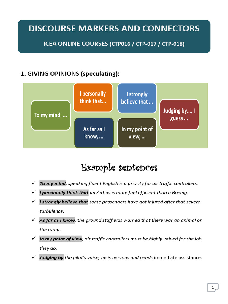 Fluency and Interaction Booklet - Useful Sentences | PDF | Air Traffic ...