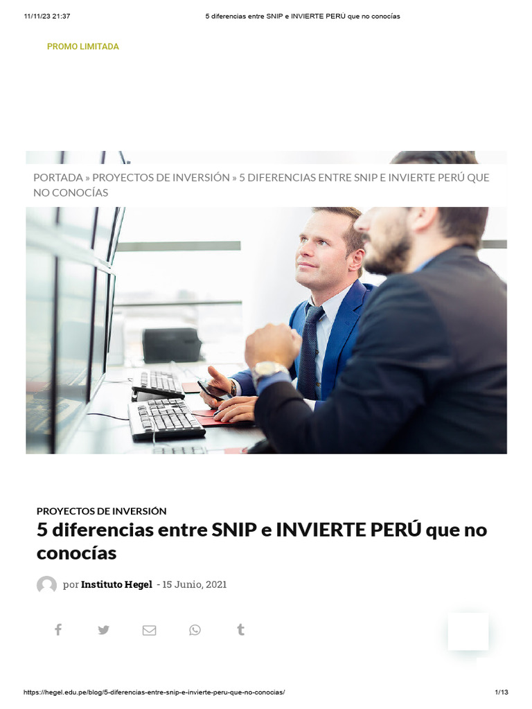 5 Diferencias Entre SNIP e INVIERTE PERÚ Que No Conocías | PDF ...