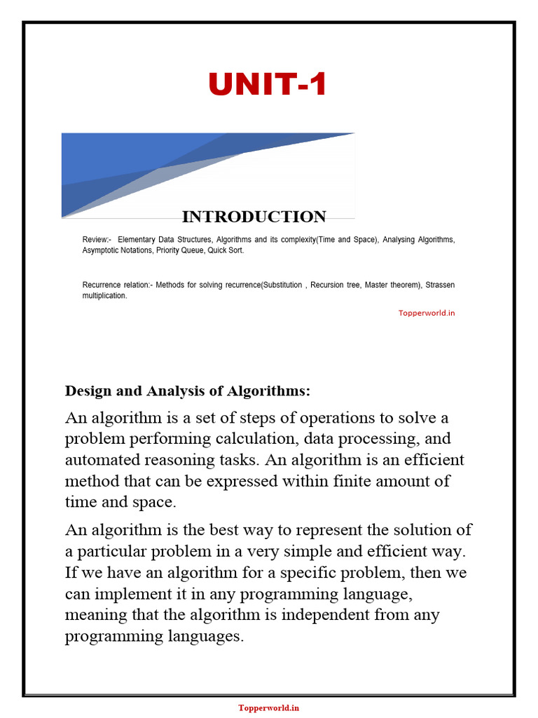 Understanding Algorithms and Analysis | PDF | Algorithms And Data ...