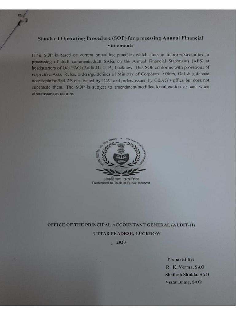 Approved SOP For Processing Annual Financial Statements 20210831164119 ...