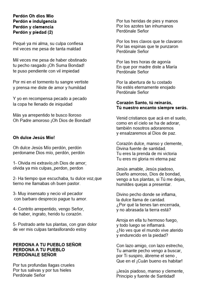 Perdón Oh dios Mío | PDF | Pecado | Perdón