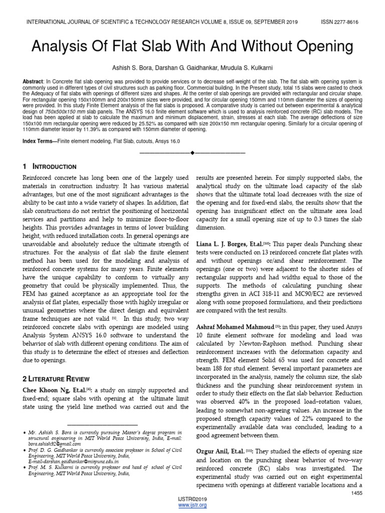 Flat Slab Analysis with Openings | PDF | Strength Of Materials | Finite ...