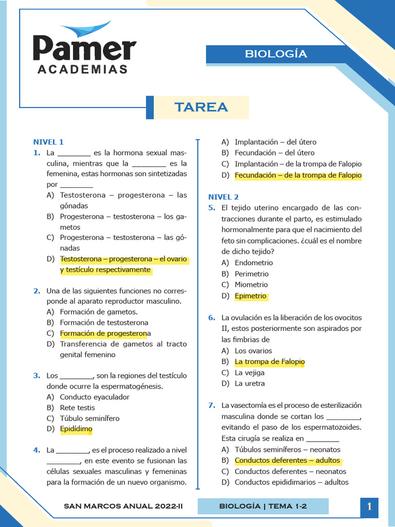 T - Sem1-2 - Biologia - Reproducción en Humanos - Bioquímica | PDF | Sistema reproductivo | Ovario
