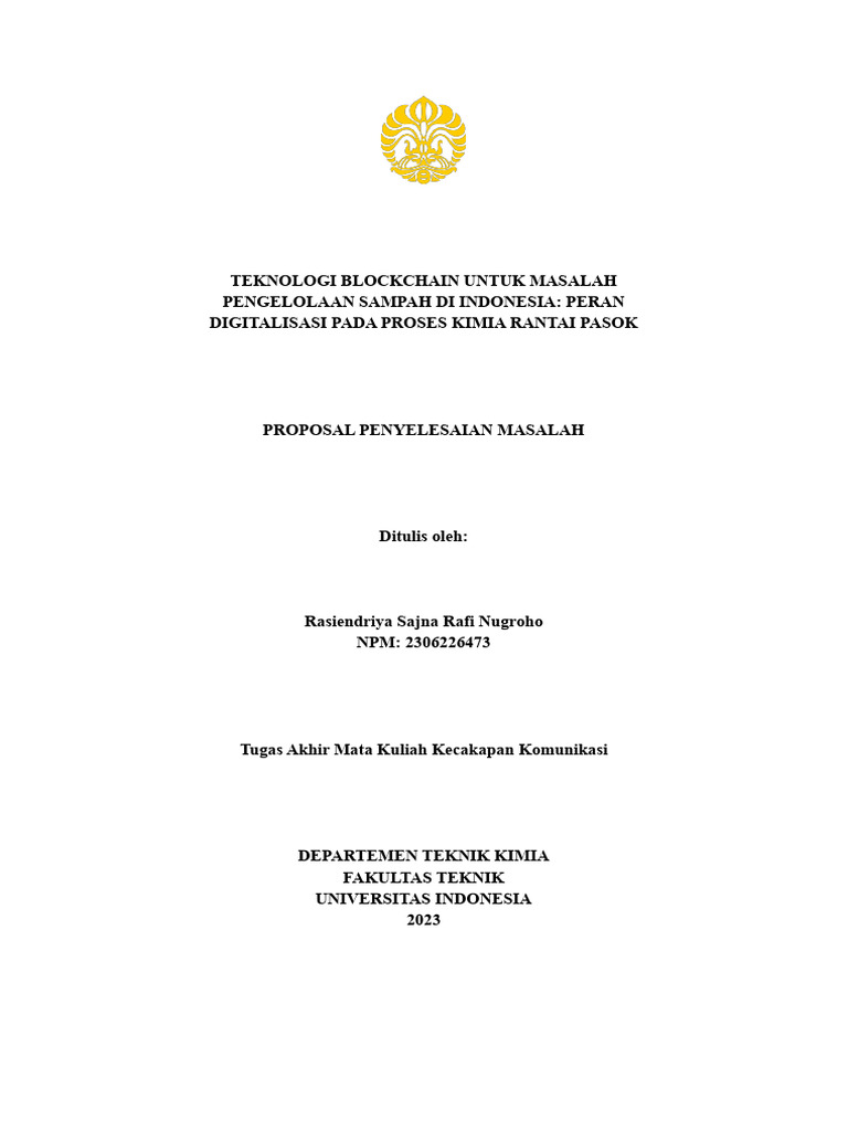 Teknologi Blockchain Untuk Masalah Pengelolaan Sampah Di Indonesia: Peran Digitalisasi Pada ...