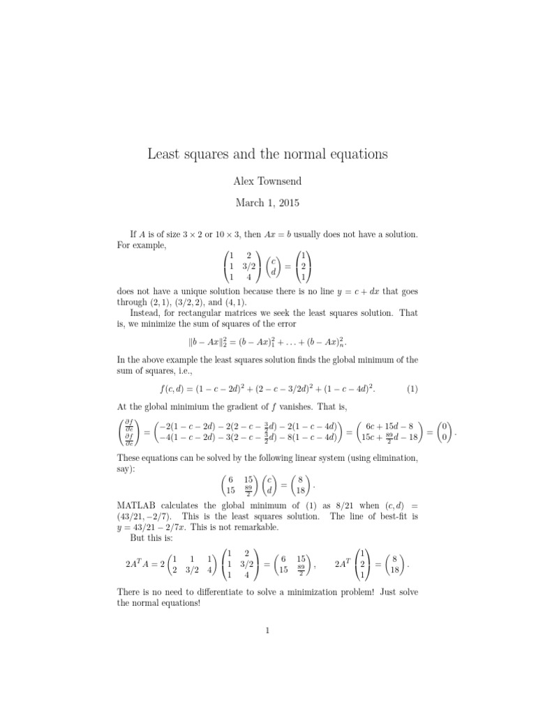 Least Squares | PDF | Least Squares | Ordinary Least Squares