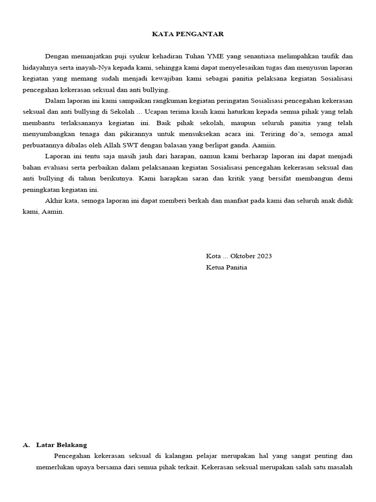 Laporan Sosialisasi Anti Kekerasan Seksual | PDF