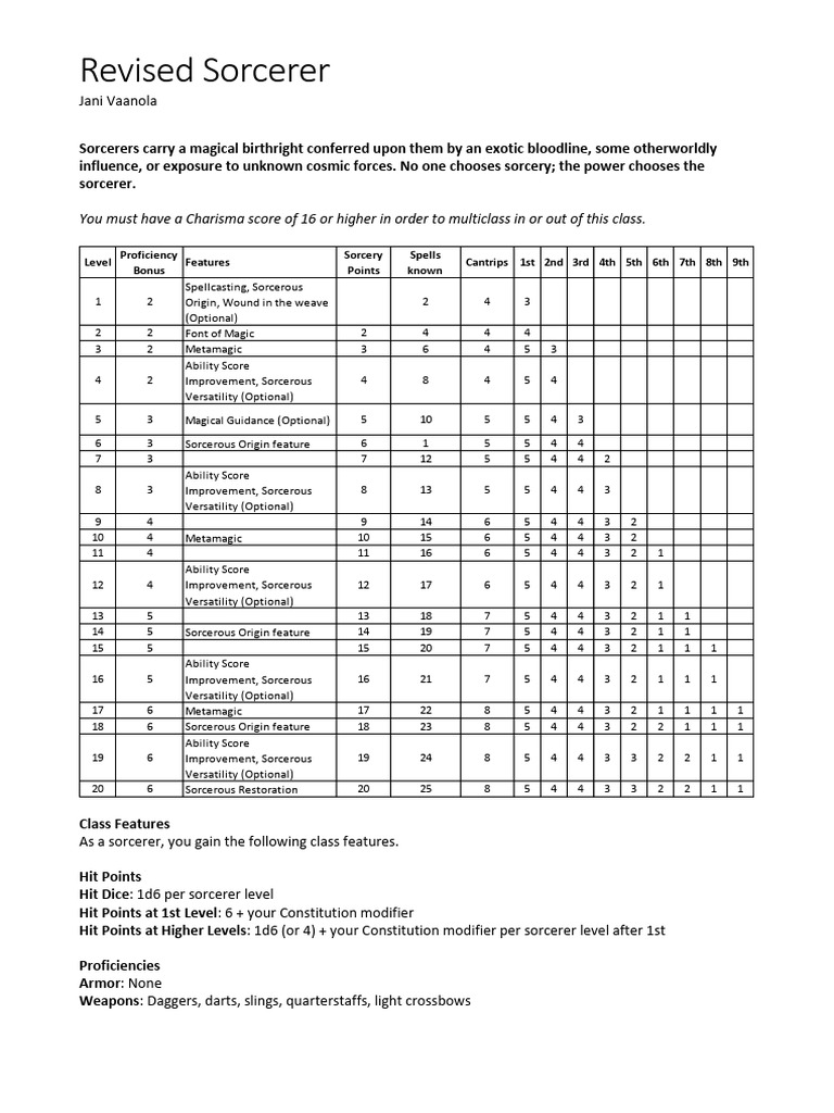Revised Sorcerer | PDF | D20 System | Gary Gygax Games