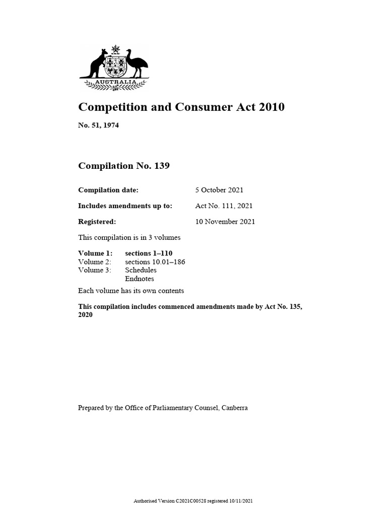 Australian Competition Act | PDF | Arbitration | Injunction