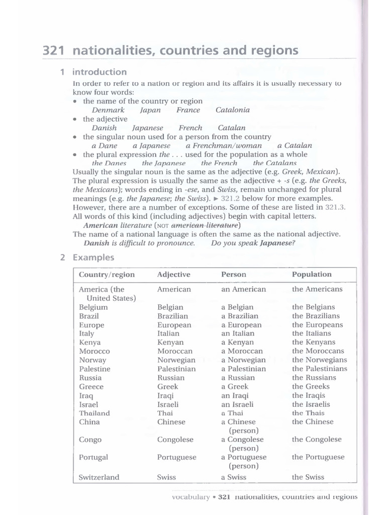 Nationalities and Countries - Swan | PDF | Arabic | English Language