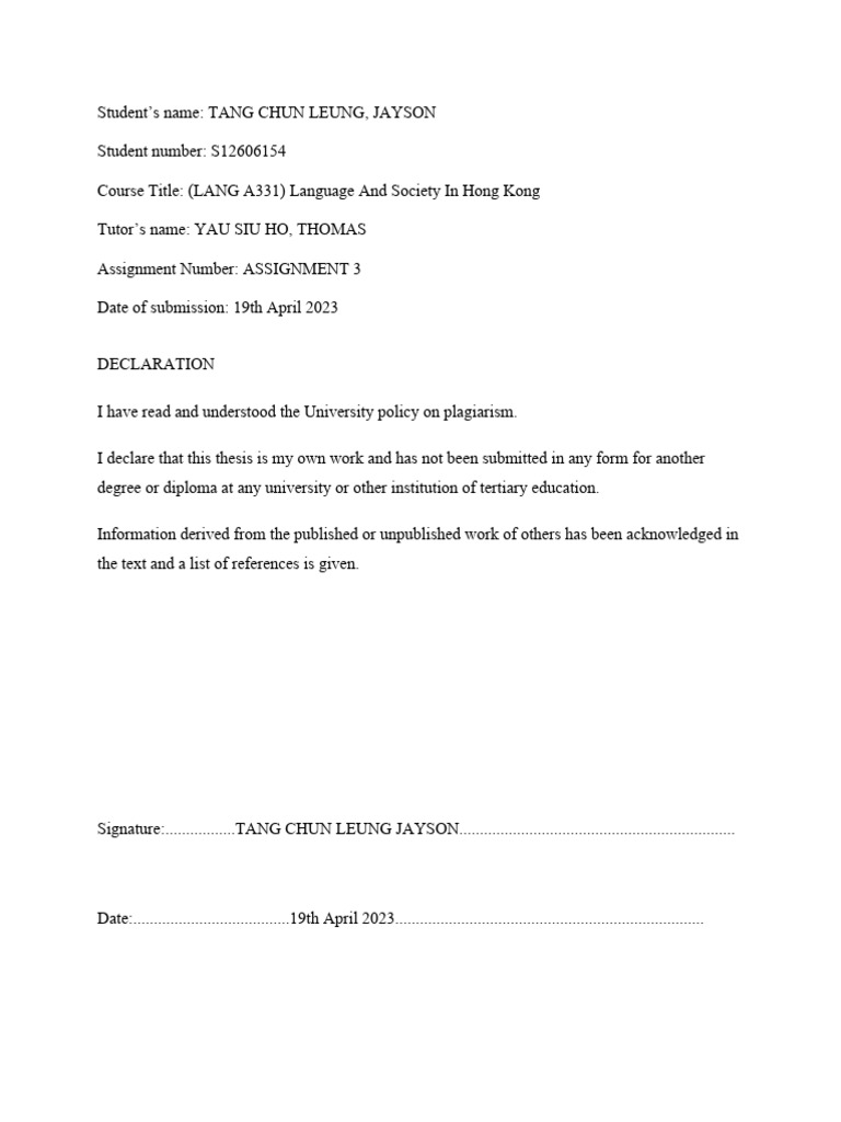 A331 - TMA3 - Final - v2 Part 7 | PDF | English Language | Hypothesis