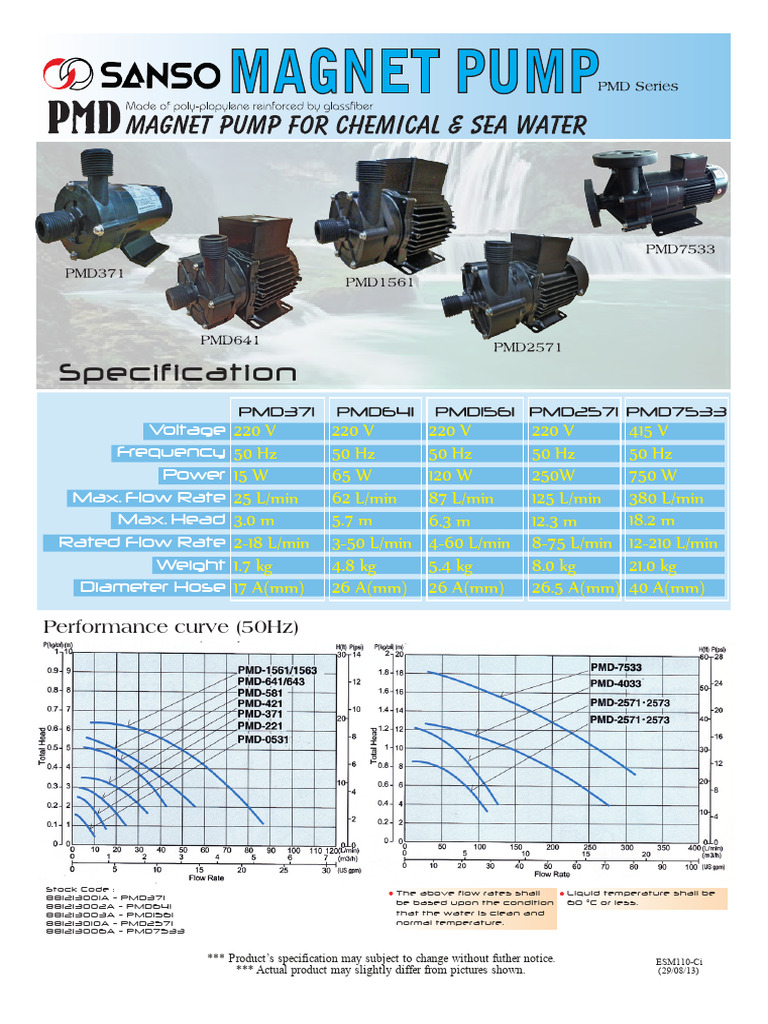 Sanso PMD Pump | PDF | Home & Garden | Technology & Engineering