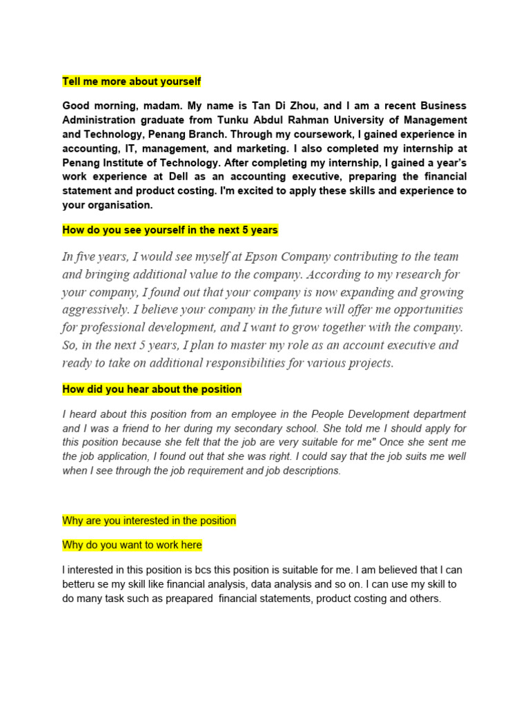 Interview Question | PDF | Internship | Job Hunting Interview Question | PDF | Internship | Job Hunting