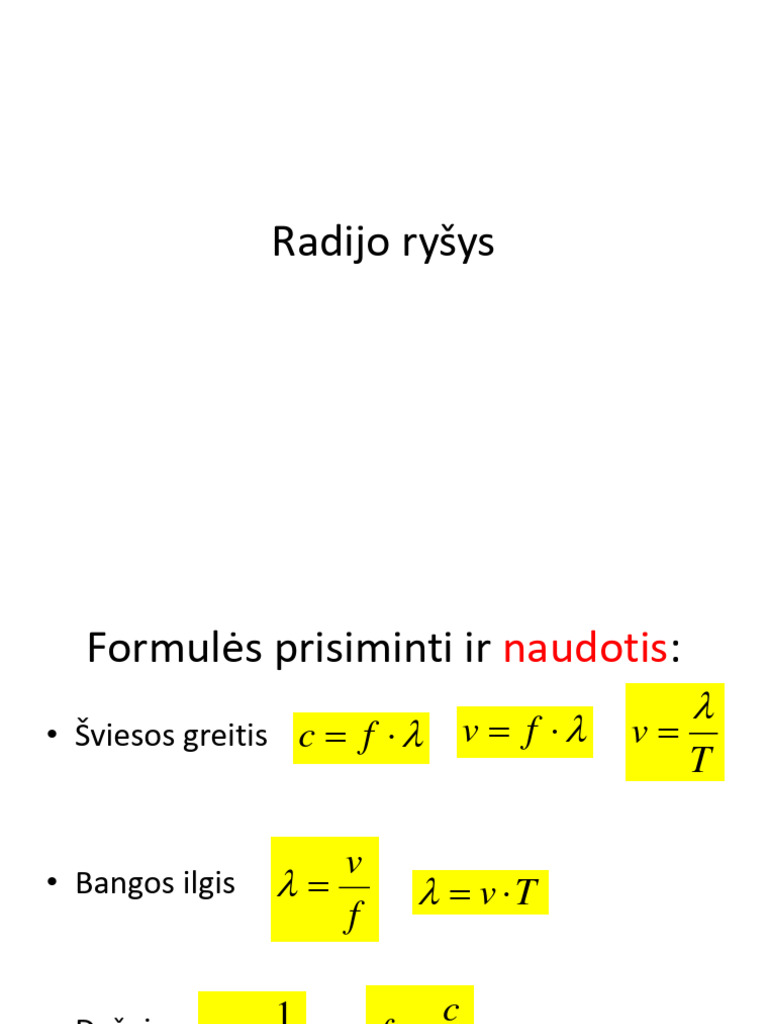 Radijo Rysys. Siustuvas Ir Imtuvas.10 Klase Mg. | PDF