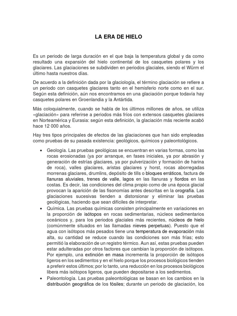 La Era de Hielo | PDF | Era de Hielo | glaciar
