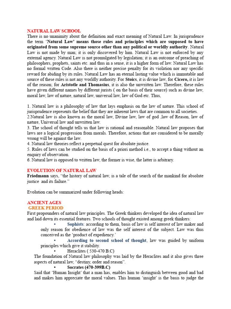 Natural Law School | PDF | Natural Law | Jurisprudence