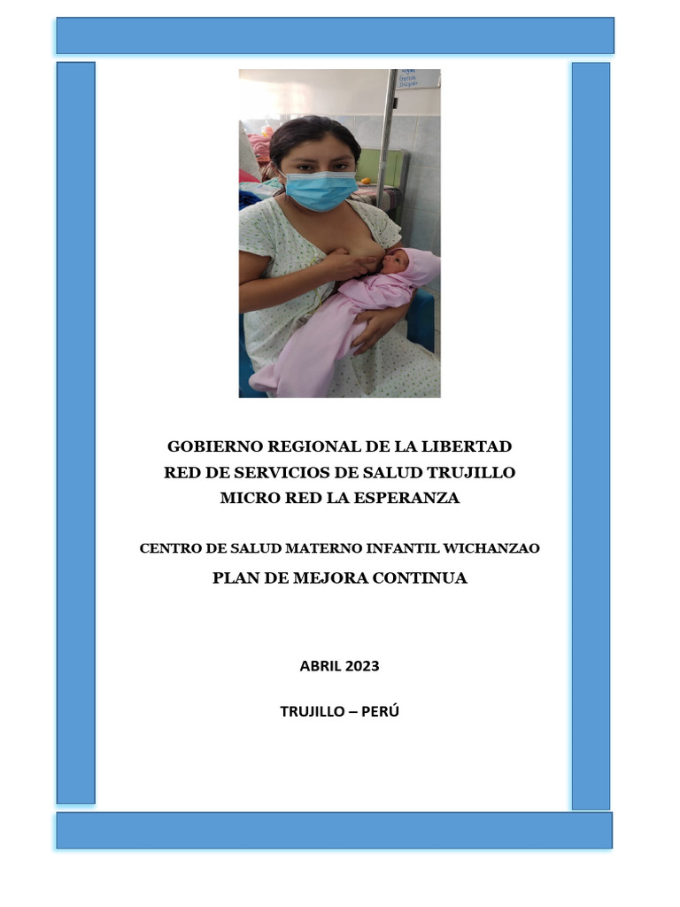 Plan de Mejora Wichanzao 2023 | PDF | Amamantamiento | La leche materna