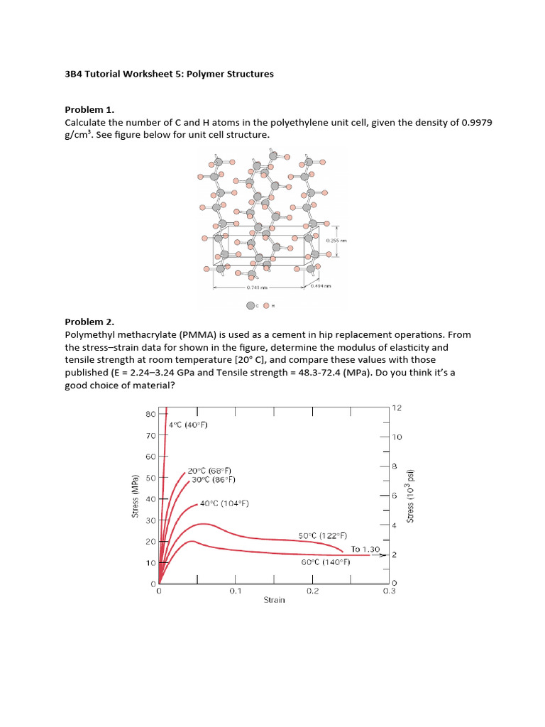 Worksheet 5 (Polymers) With Solutions | Download Free PDF | Viscoelasticity | Deformation ...