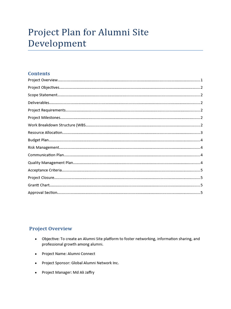Project Plan For Alumni Site Development | PDF | Cloud Computing | Microsoft Azure