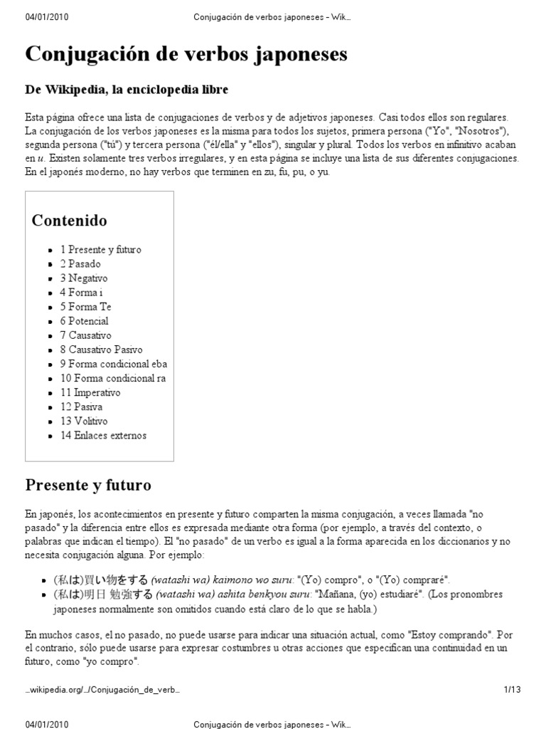 363n de Verbos Japoneses | PDF | Sintaxis | Tipología Lingüística