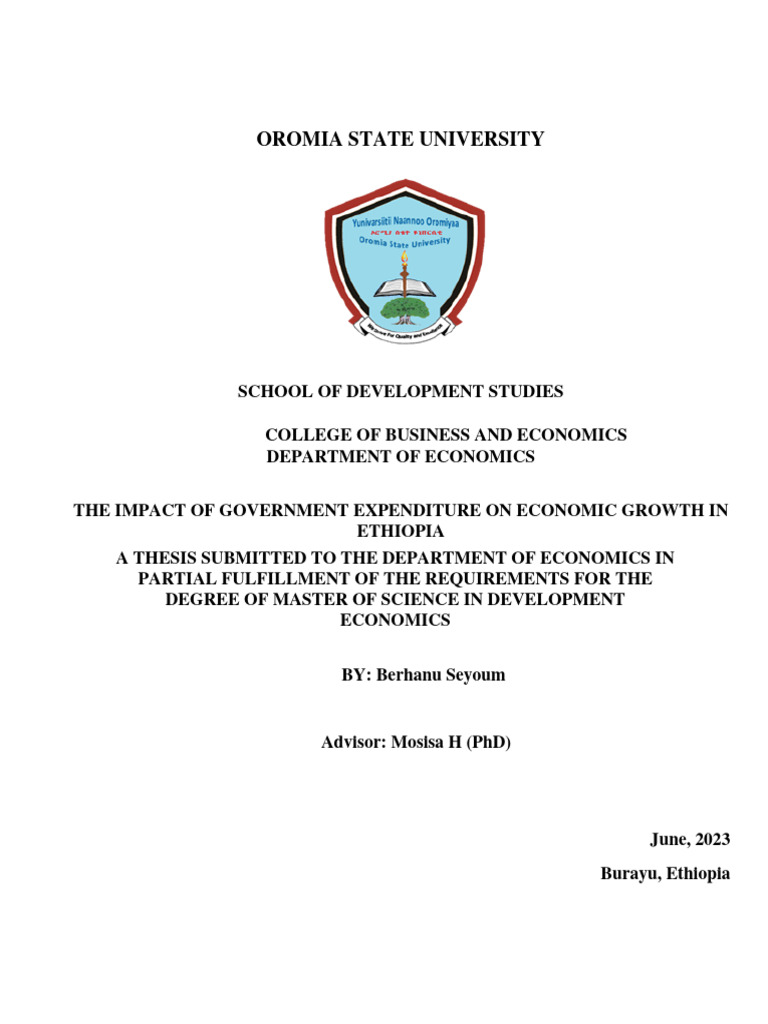 Berhanu Seyoum Final Thesis | PDF | Economic Growth | Deficit Spending