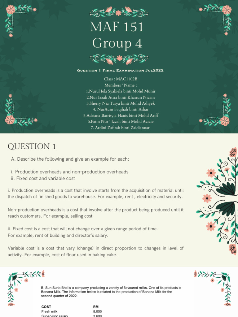 Presentation Slide Maf151 | PDF | Business