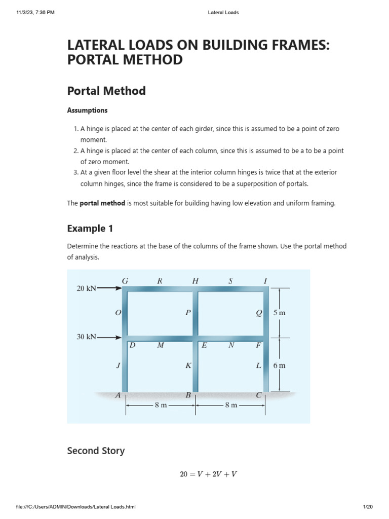 Lateral Loads | PDF | Stress (Mechanics) | Column