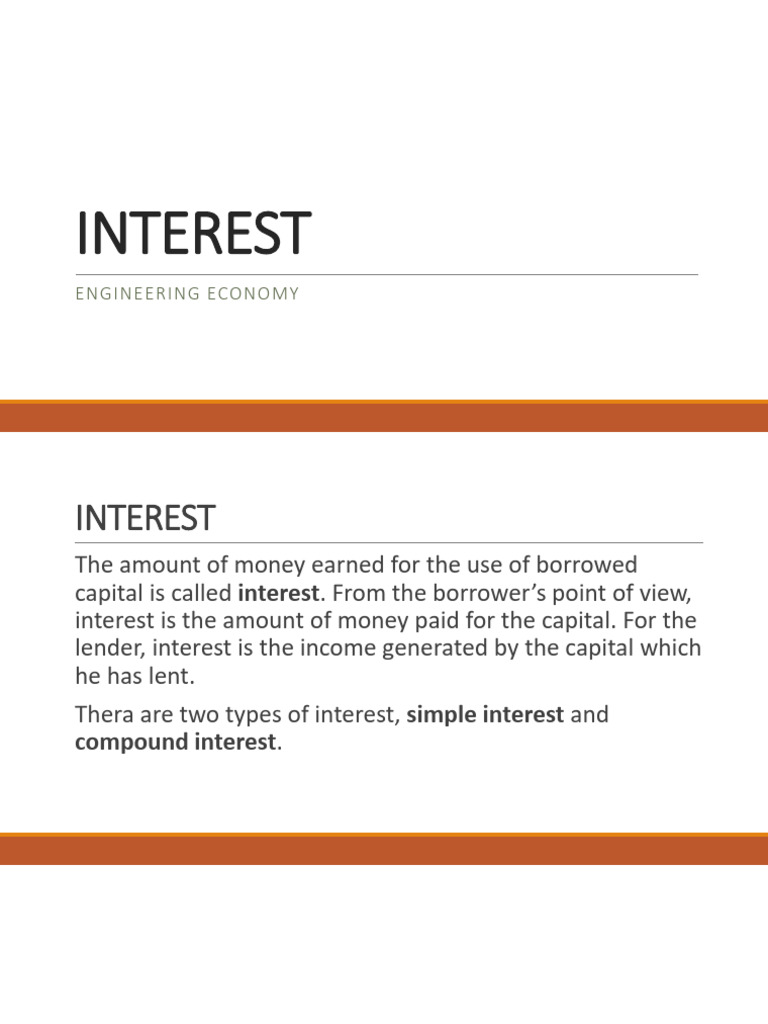 Engineering Econ - Interest | PDF | Interest | Compound Interest