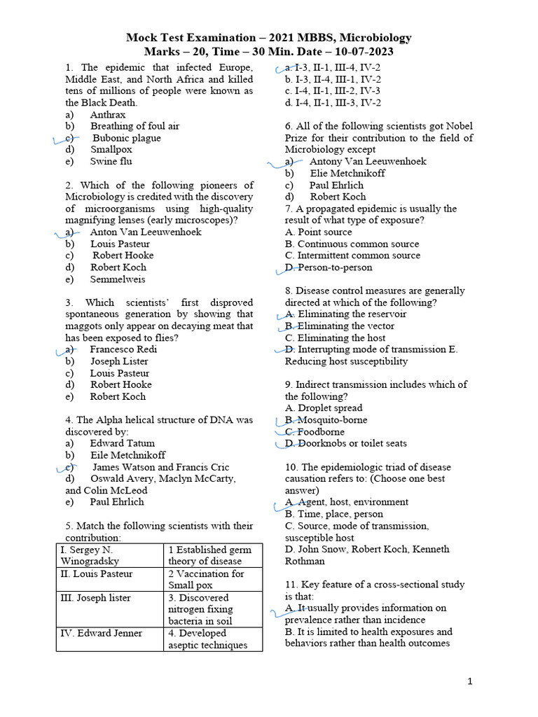 Micro MCQ | PDF | Epidemiology | Microbiology