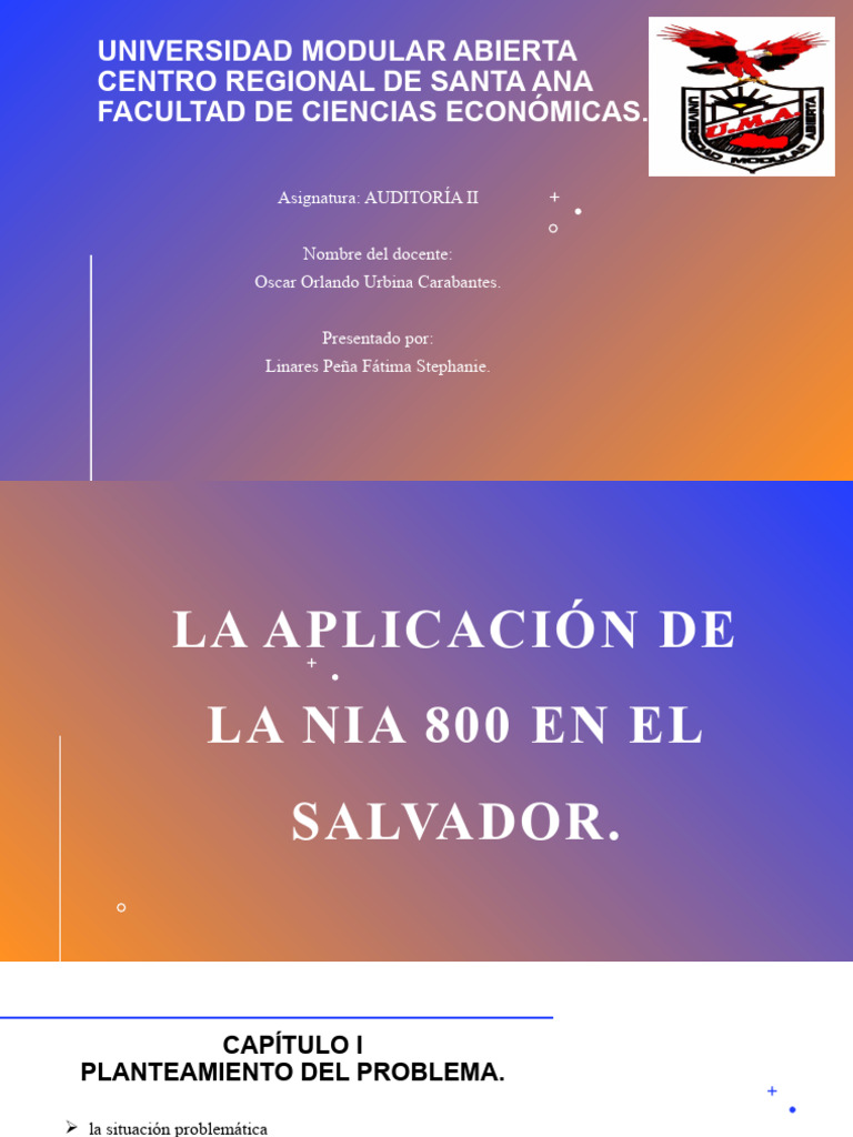 Diapositivas de La Nia 800 | PDF | Auditoría | Contador