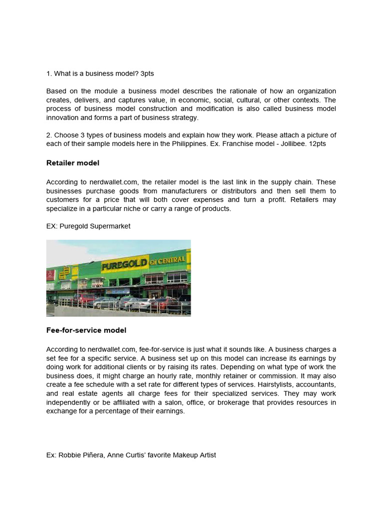 GEC - ELEC6 - Ass#4-Business Model-1 | PDF | Business Model | Retail