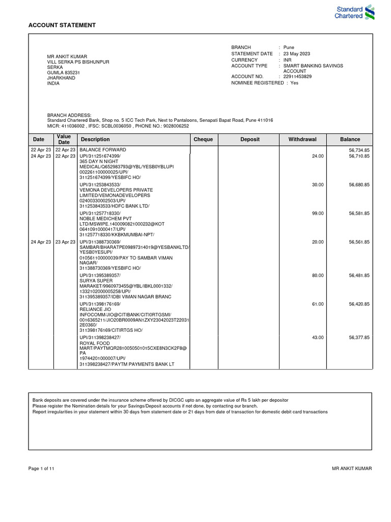 E Statement | PDF | Banks | Deposit Account