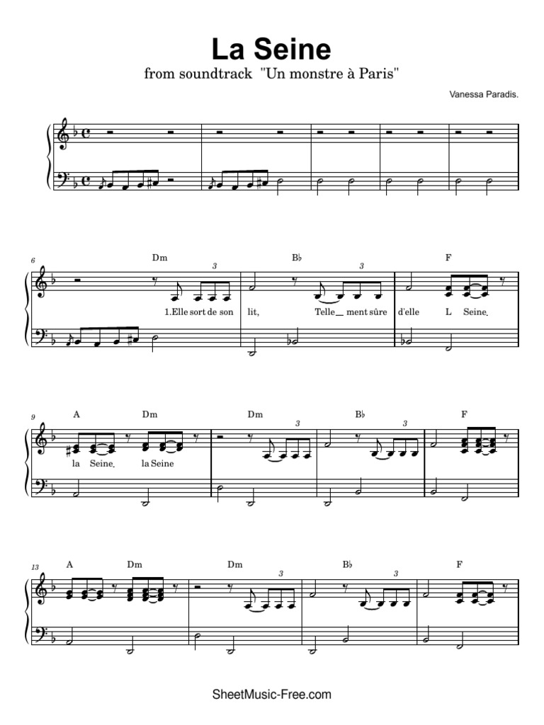 La Seine Sheet Music Un Monstre A Paris SheetMusic | PDF