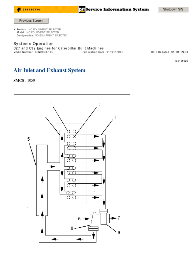Air Inlet and Exhaust System C27 | PDF | Turbocharger | Internal Combustion Engine