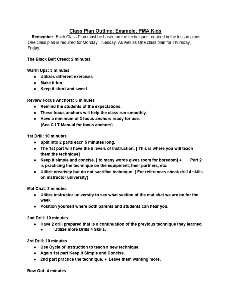 Class Plan Outline | PDF | Career & Growth | Home & Garden