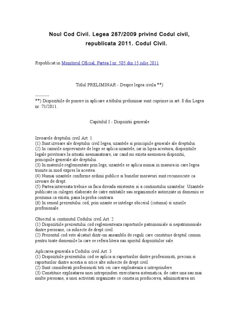 Filehost - Noul Cod Civil | PDF