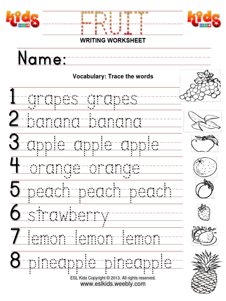 Fruit Writing Practice | PDF | Career & Growth | Language Arts & Discipline