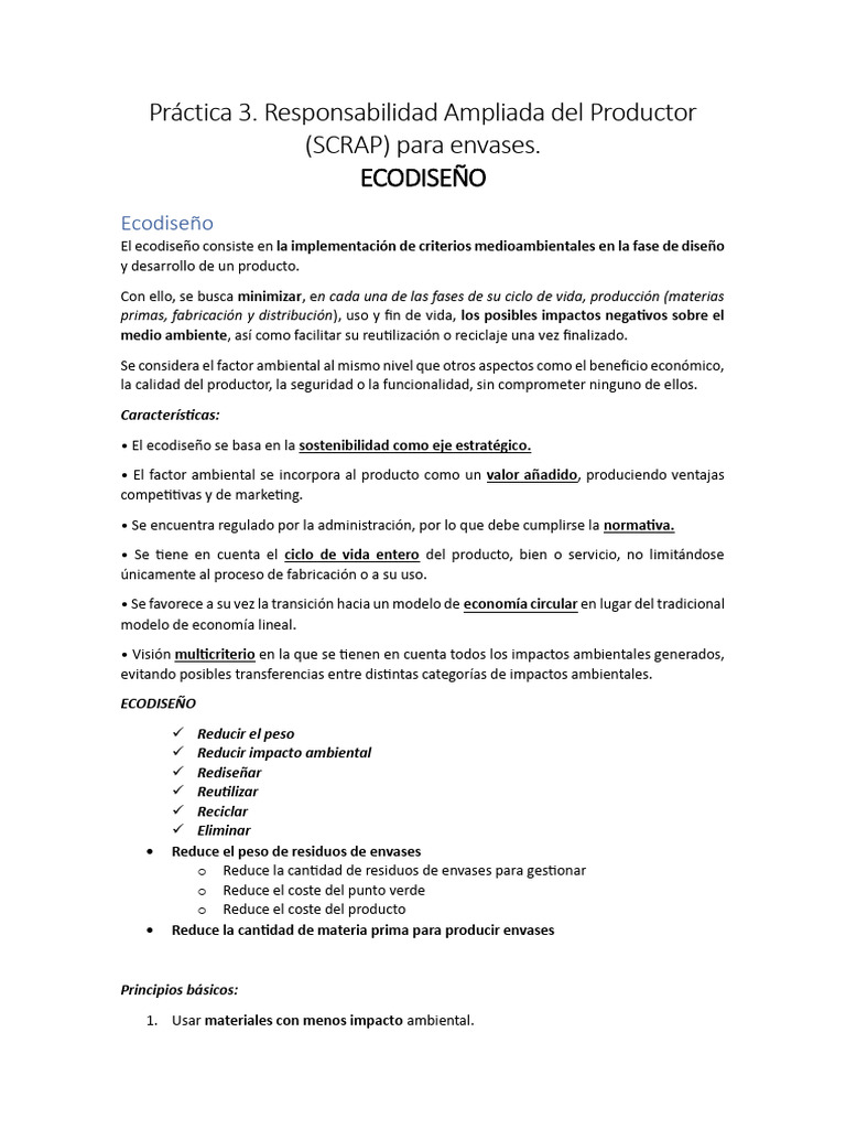 Práctica 3 RESIDUOS ECODI | PDF | Reciclaje | Residuos