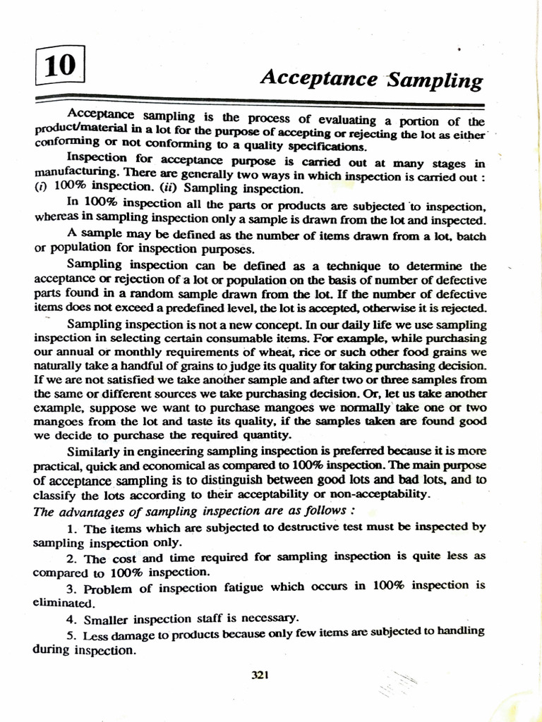 Acceptance Sampling | PDF | Sampling (Statistics) | Risk