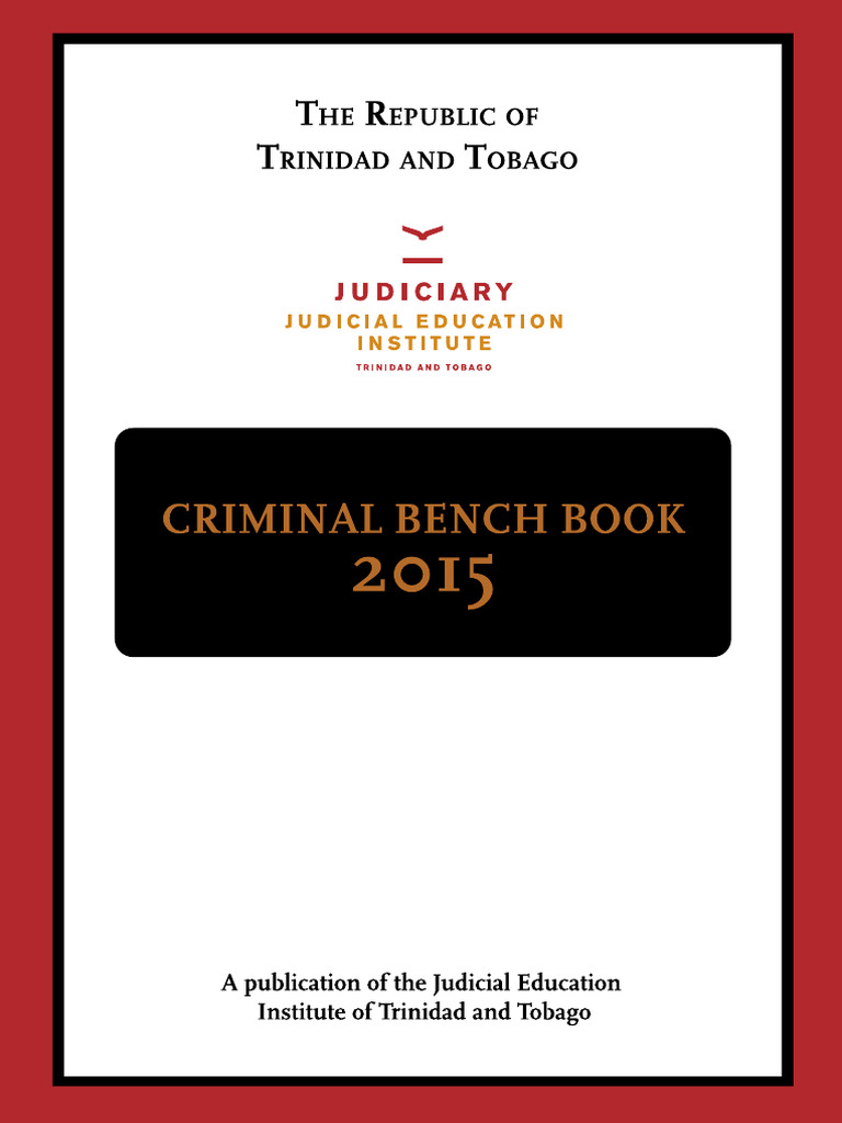 Trinidad and Tobago Criminal Bench Book | PDF | Judge | Judiciaries