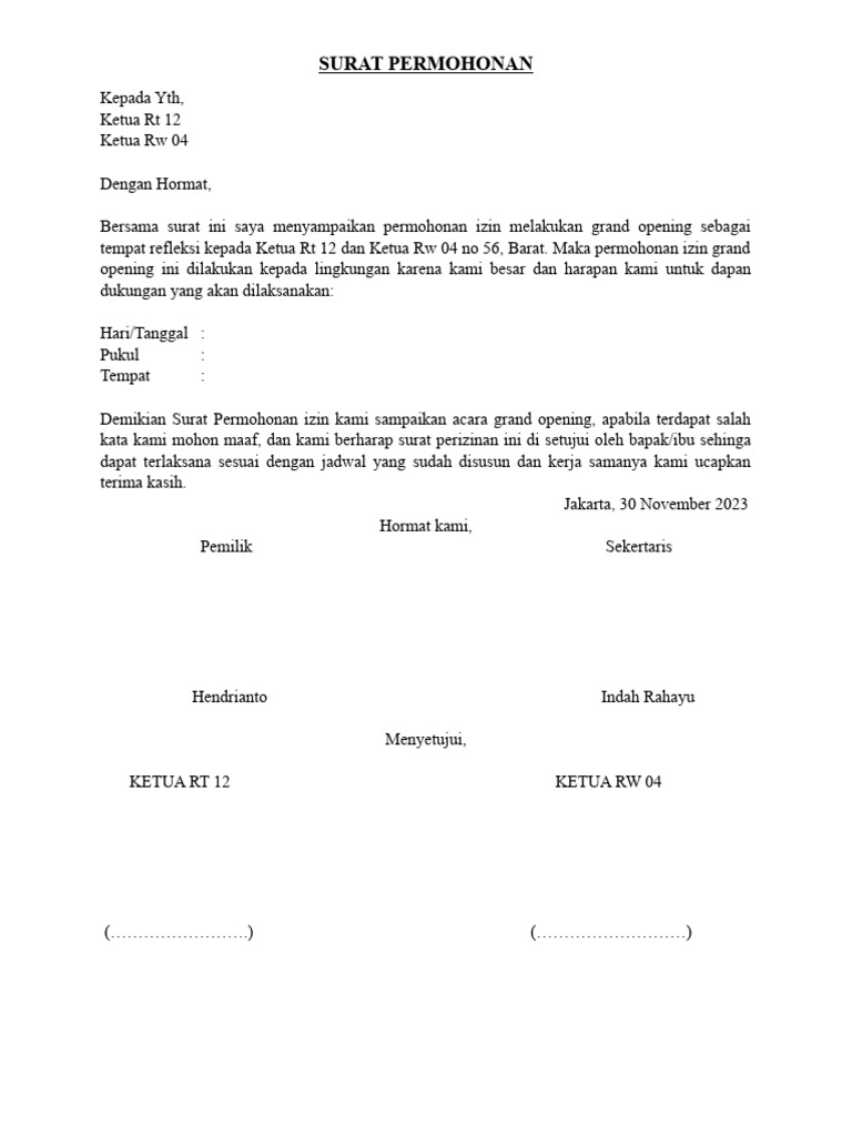 Surat Permohonan GP | PDF Surat Permohonan GP | PDF