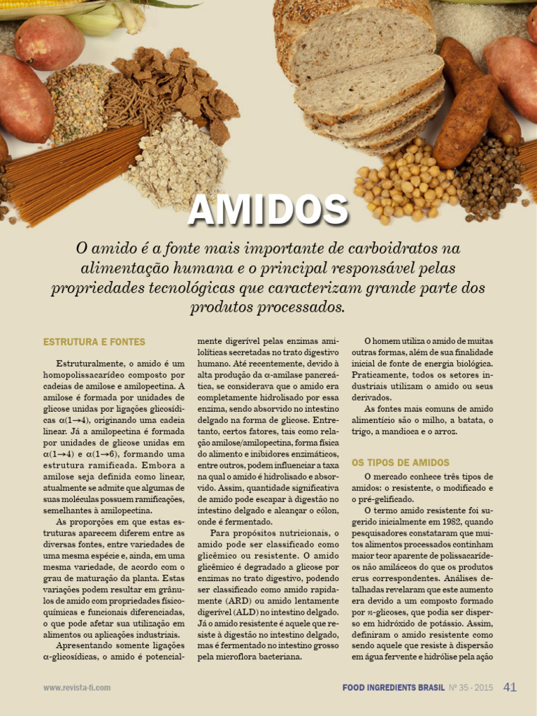 Tipos de Amido Na Indústria | Download grátis PDF | Amido | Química