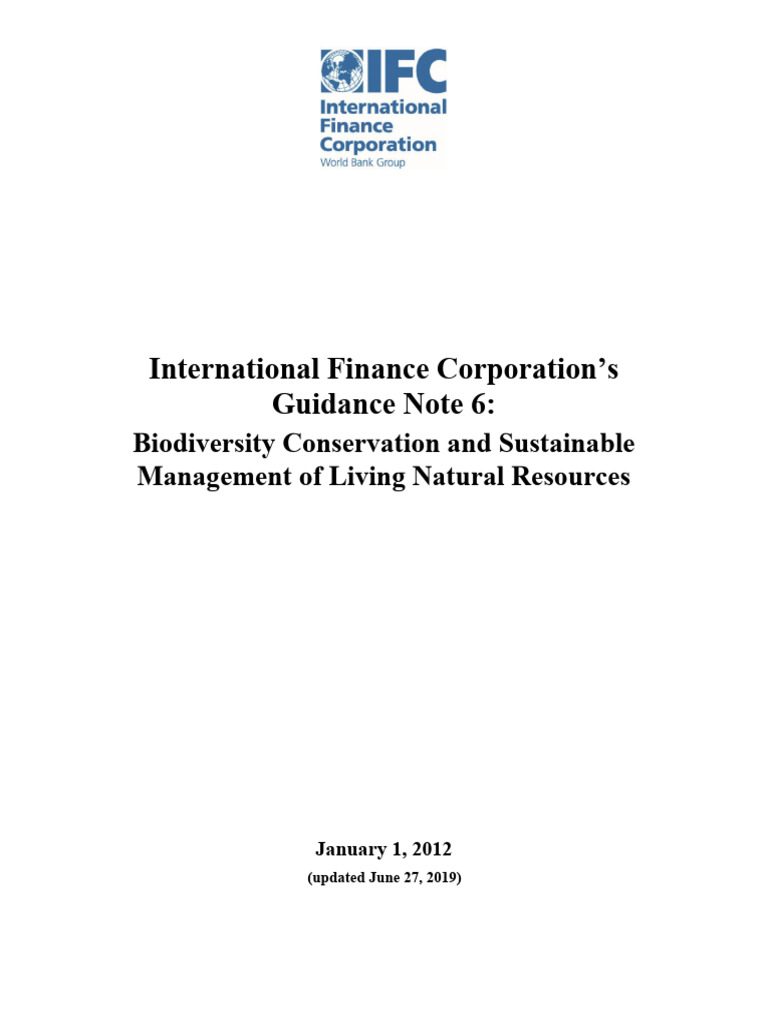 IFC Guidance on Biodiversity Standards | PDF | Biodiversity | Ecosystem