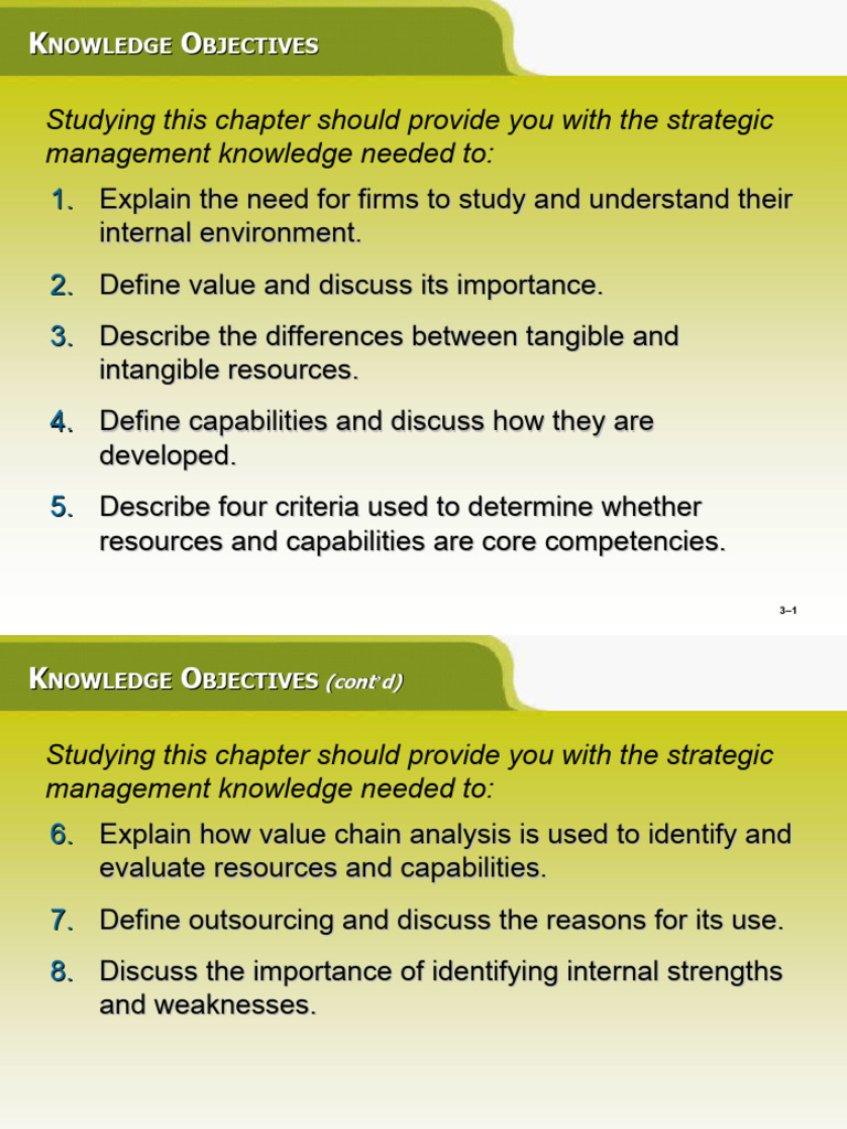 Internal Analysis | PDF | Competitive Advantage | Strategic Management