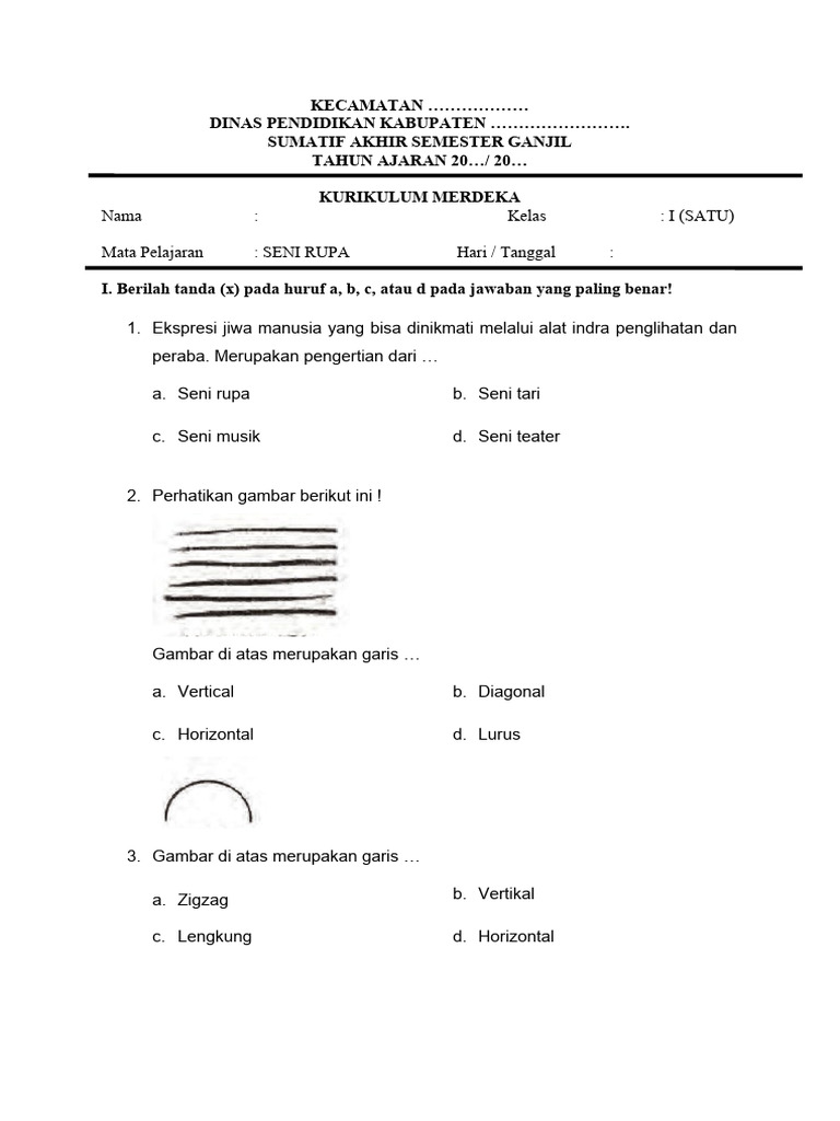 SAS 1 Seni RUPA Kelas I | PDF