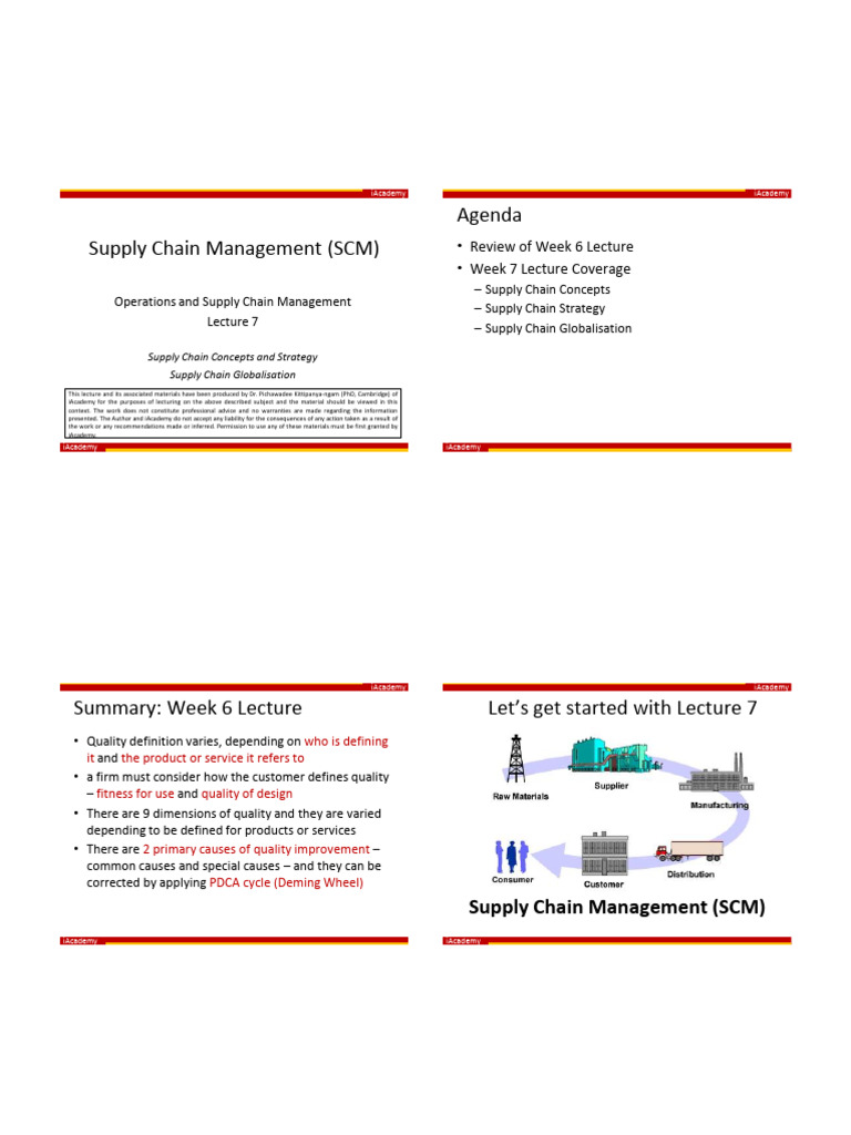 Lecture 7 - Supply Chain Management Student | PDF | Supply Chain | Supply Chain Management