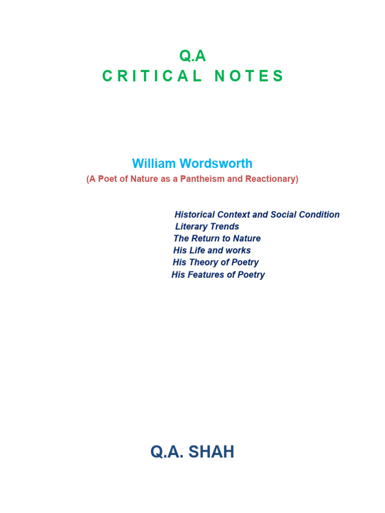 Wordsworth | PDF | Romanticism | William Wordsworth