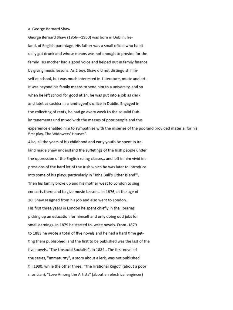 G. B Shaw | PDF | George Bernard Shaw