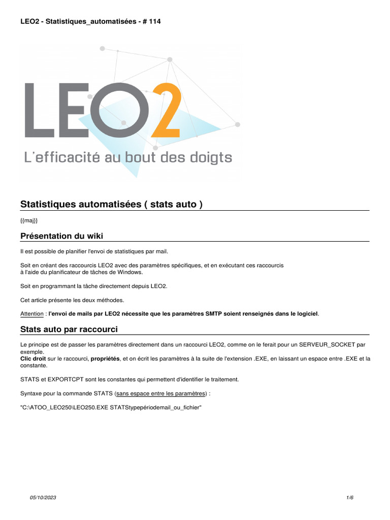 Statistiques Automatisées avec LEO2 | PDF | Logiciel | Informatique