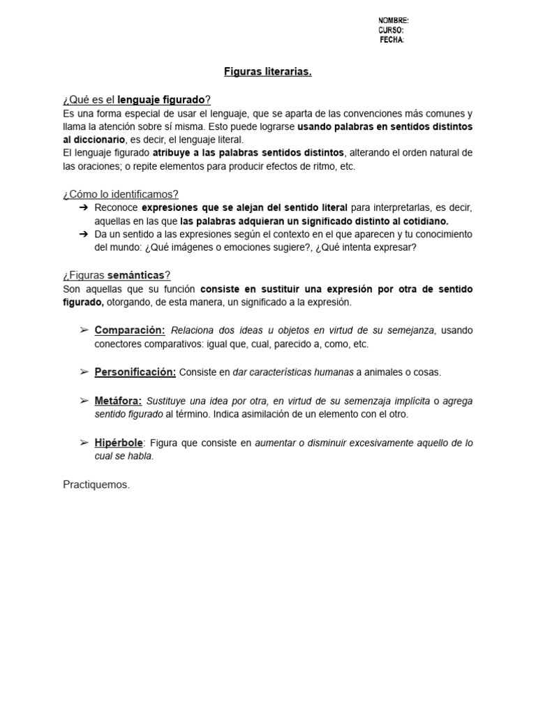 Figuras Literarias y Lenguaje Figurado | PDF